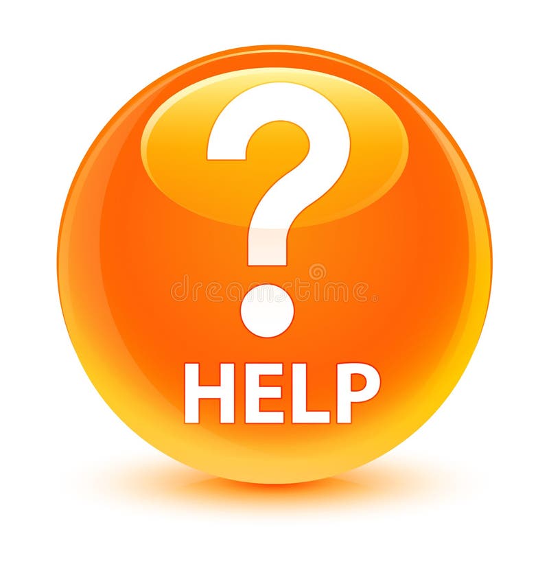 Help (question Icon) Glassy Orange Round Button Stock Illustration ...