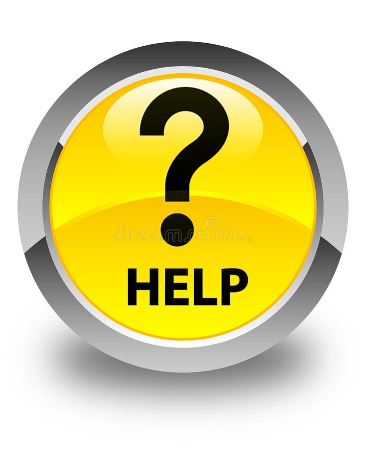 Help (question Icon) Glossy Yellow Round Button Stock Illustration ...