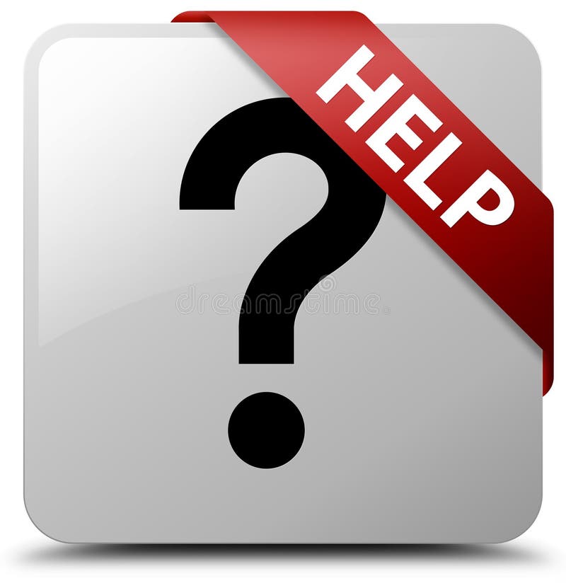 Help (question Icon) White Square Button Red Ribbon in Corner Stock ...