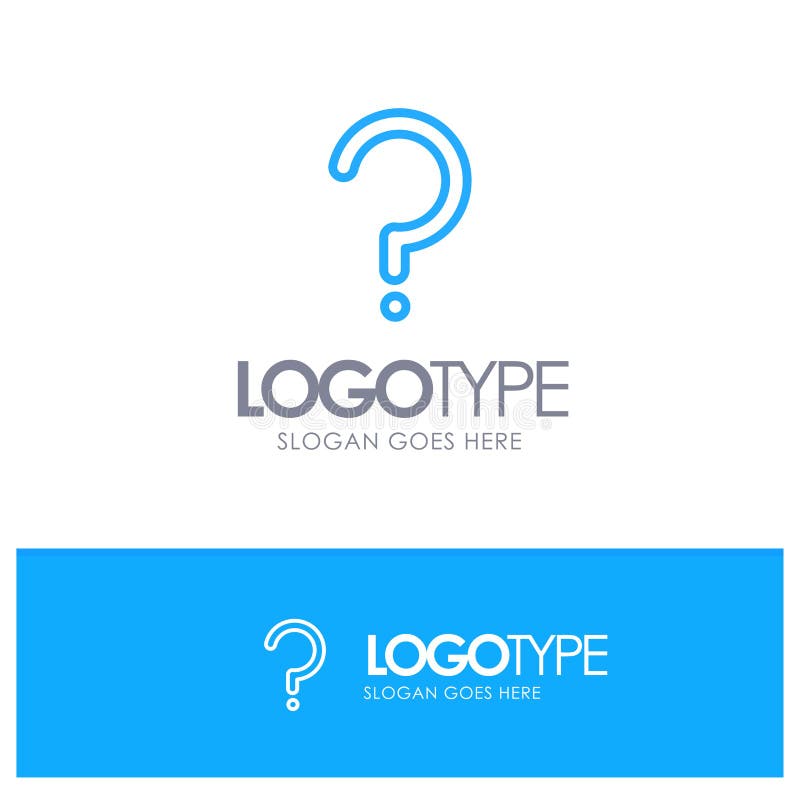 Help, Question, Question Mark, Mark Blue Outline Logo Place for Tagline ...