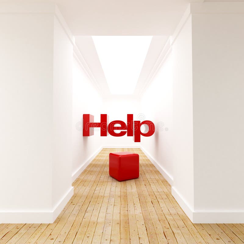 Help in red stock illustration. Illustration of hall, blind - 9088272