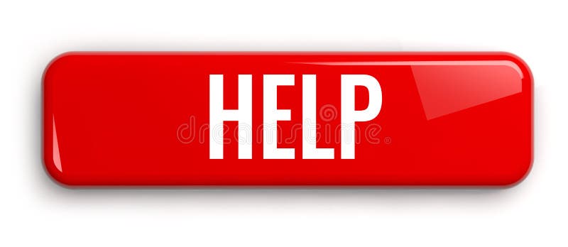 Help Red Button Isolated on White Stock Illustration - Illustration of ...