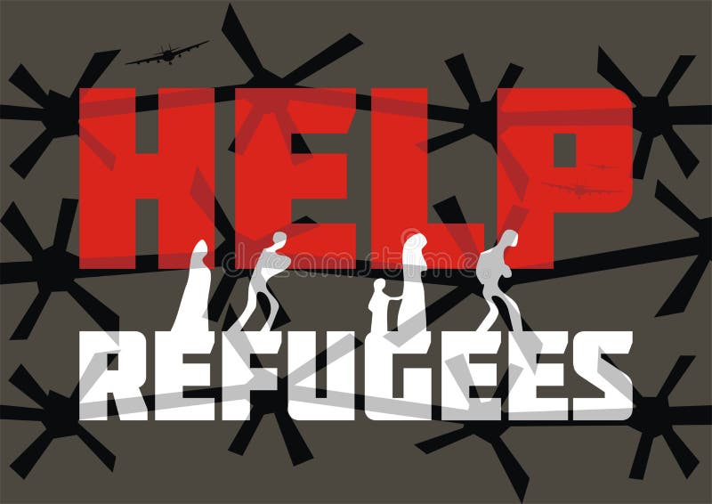 Save refugees poster stock vector. Illustration of banner - 86351986