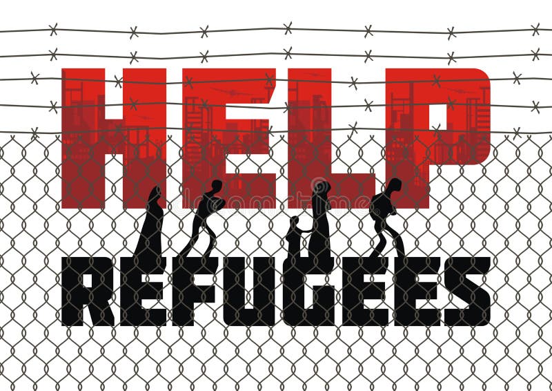 Save refugees poster stock vector. Illustration of banner - 86351986