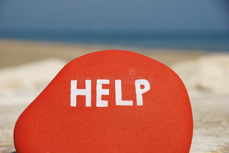 Help Request on a Red Stone Stock Photo - Image of security, alert ...