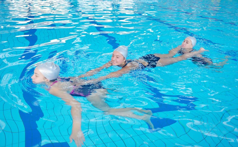 Help and Rescue on Swimming Pool Stock Image - Image of friends, human ...