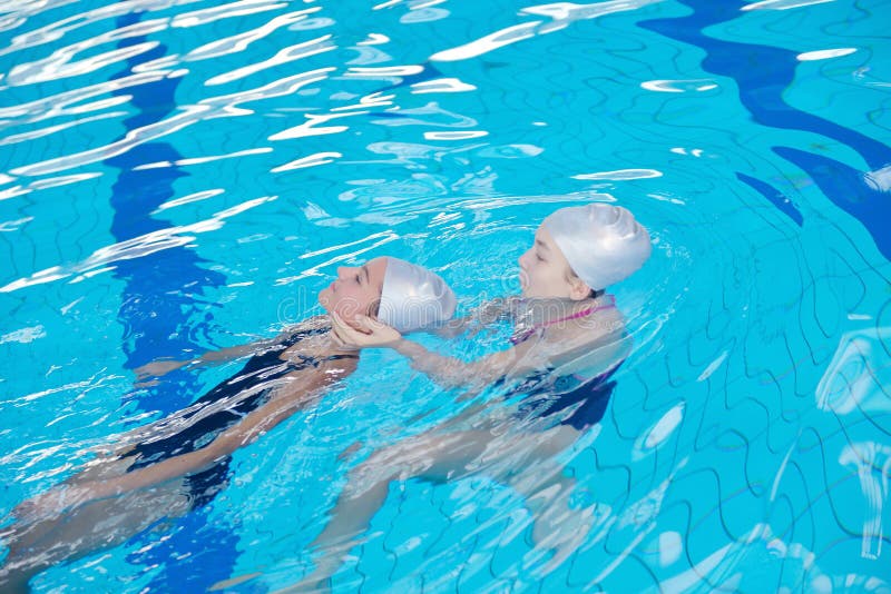 Help and Rescue on Swimming Pool Stock Image - Image of assistance ...