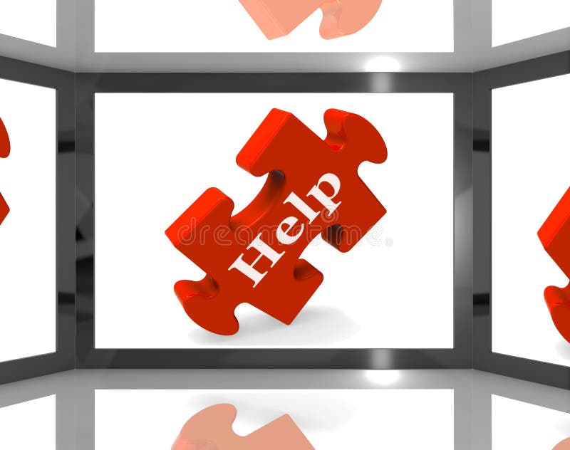 Help on Screen Showing Counseling Stock Illustration - Illustration of ...