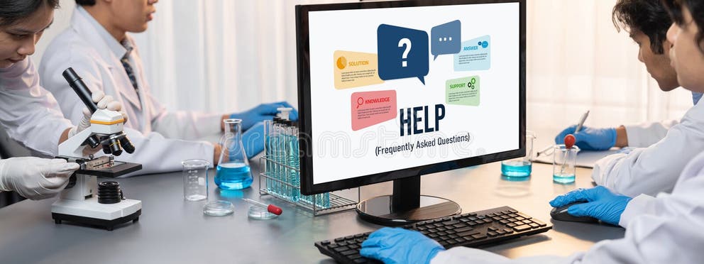 Help Screen on the Website Provide Answer To FAQ Brisk Stock Photo ...