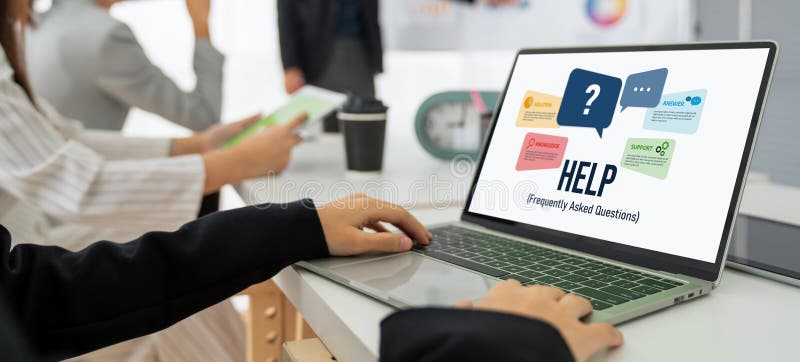 Help Screen on the Website Provide Answer To FAQ Snugly Stock Photo ...