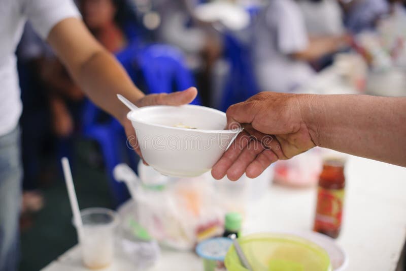 Help Serving Free Food To the Poor Needy : Concept Hunger Stock Photo ...