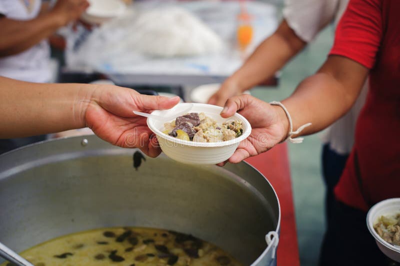 Help Serving Free Food To the Poor Needy : Concept Hunger Stock Image ...