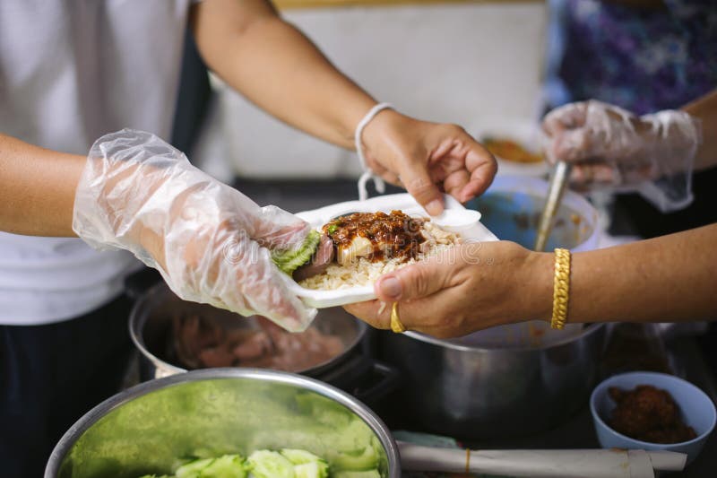 Help Serving Free Food To the Poor Needy : Concept Hunger Stock Photo ...