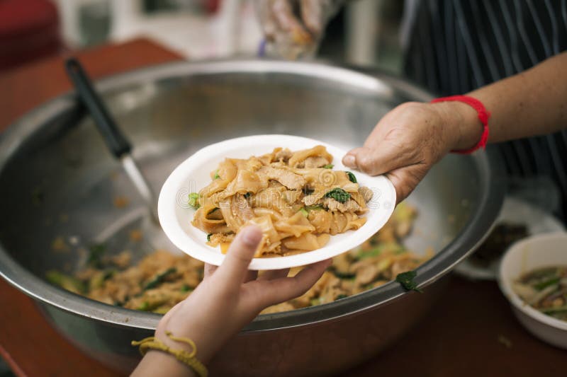 Help Serving Free Food To the Poor Needy : Concept Hunger Stock Photo ...