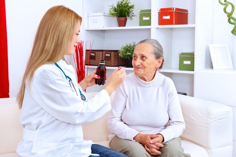 Help for sick old lady stock photo. Image of home, elderly - 21696132