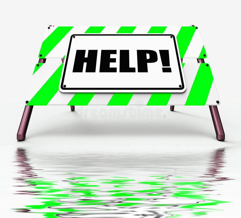 Help Sign Displays Assistance Wanted and Seeking Answers Stock ...