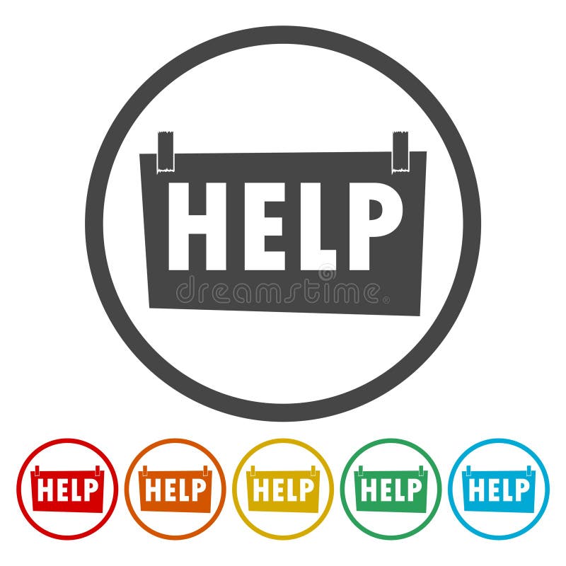 Red Help Sign - Illustration on White Background Stock Vector ...