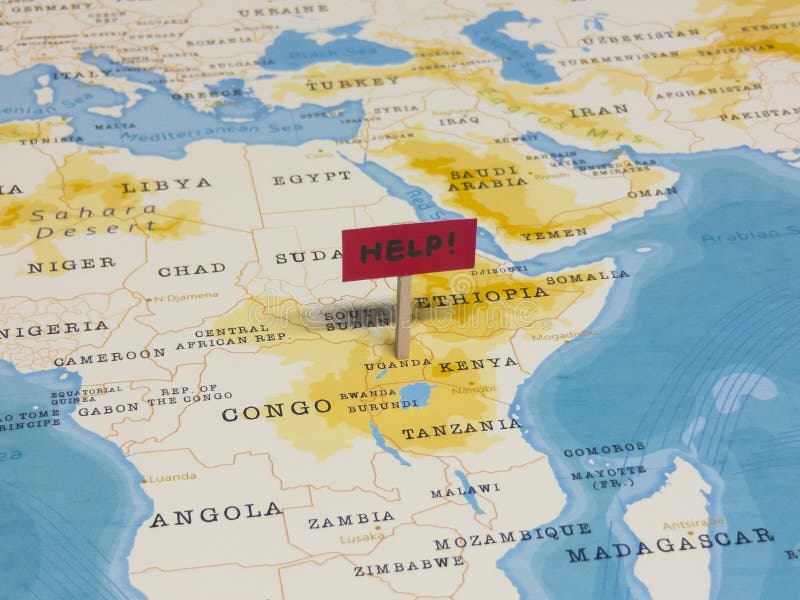 `HELP!` Sign with Pole on Uganda of the World Map Stock Photo - Image ...
