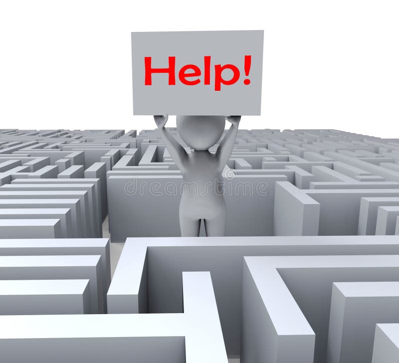 Help Sign Shows Lost in Labyrinth Stock Illustration - Illustration of ... Help Sign Shows Lost in Labyrinth Stock Illustration - Illustration of ...