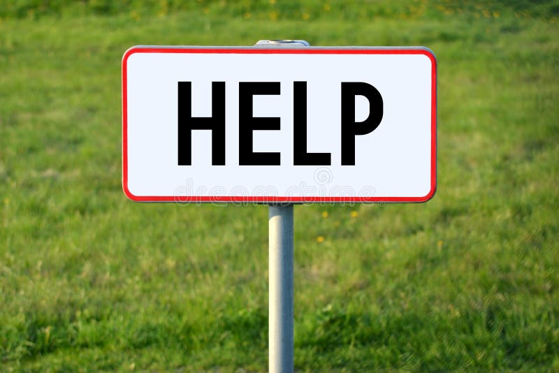 Help Signboard. Handwritten Colors Letters Word Stock Photo - Image of ...