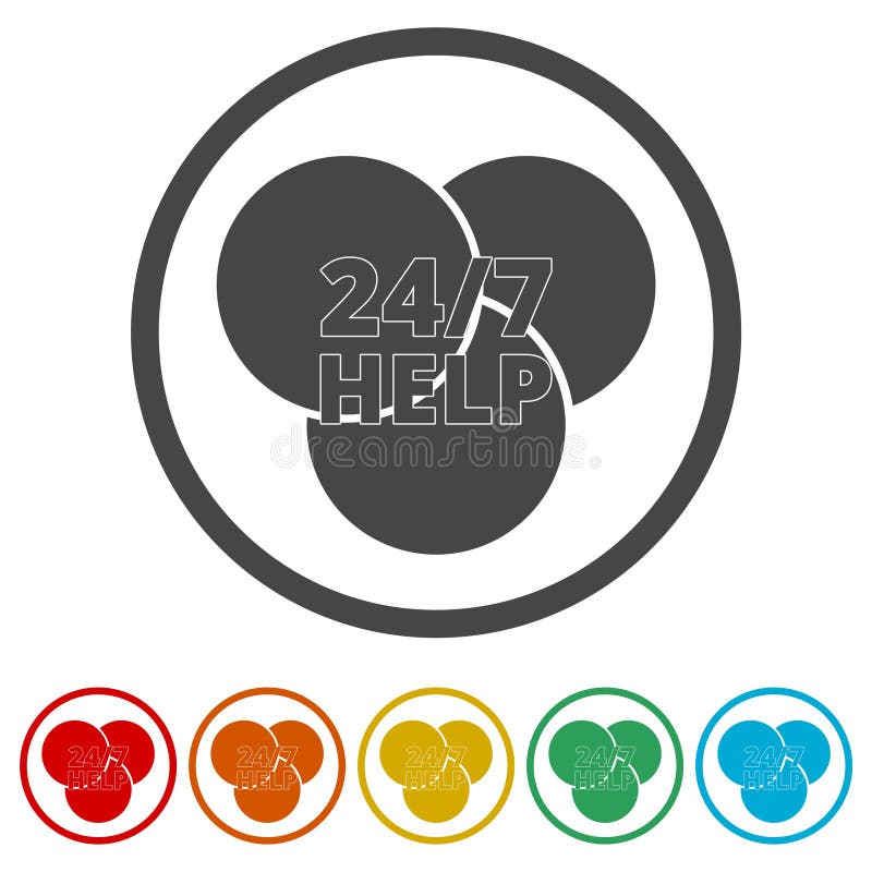 Help Sing, Help Icon, 6 Colors Included Stock Vector - Illustration of ...