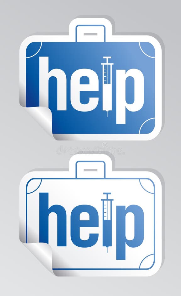 Help stickers set. stock vector. Illustration of cross - 17952828