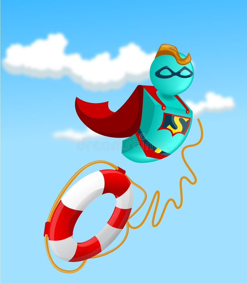 Help/ Super hero stock vector. Illustration of rope, life - 46081048