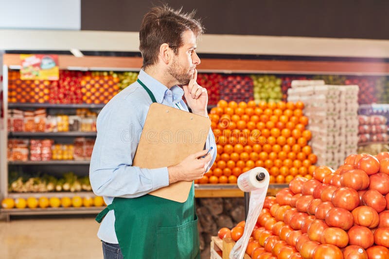 Help in the Supermarket in the Vegetable Department Stock Image - Image ...