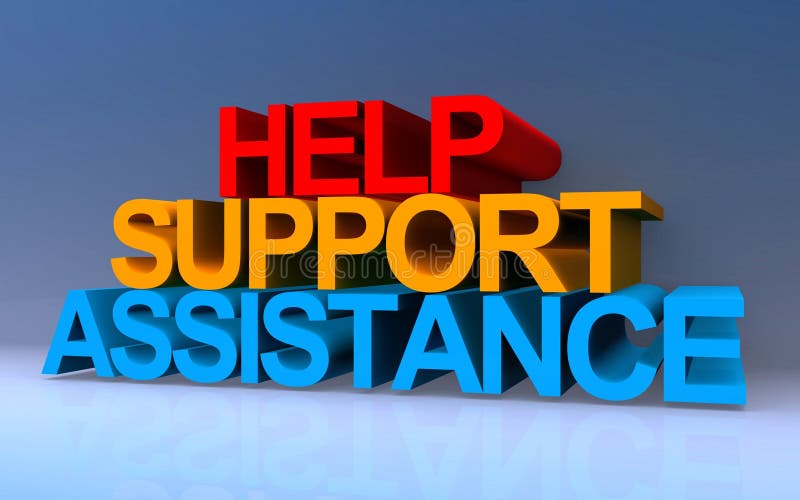 Help Support Assistance on Blue Stock Illustration - Illustration of ...