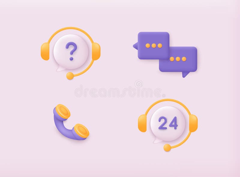 Help, Support and Contact Vector Icons Set. Customer Support Service ...