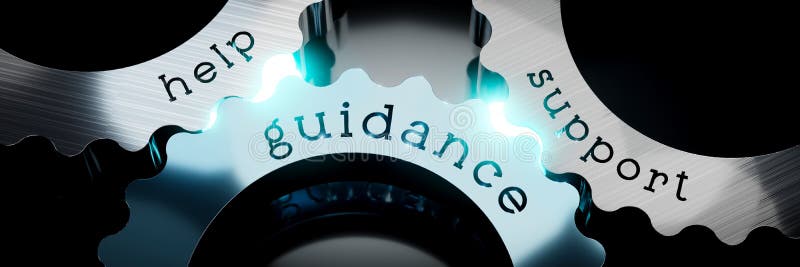 Help, Support, Guidance - Gears Concept - 3D Illustration Stock ...