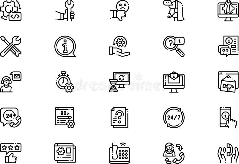 Help and Support Icons Collection is a Vector Illustration with ...