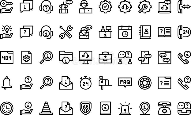 Help and Support Icons High-Quality Vector Icons Collection with ...