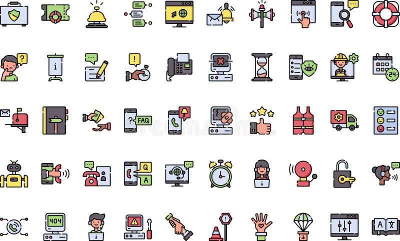 Help and Support Icons High-Quality Vector Icons Collection with ...