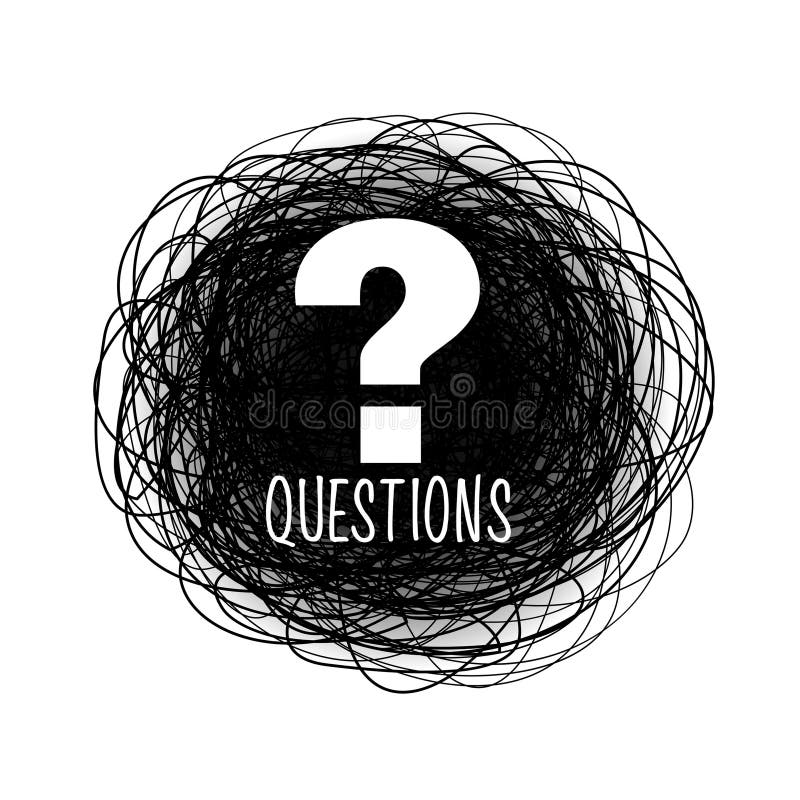 Help and Support Question Mark Scribble Style Background Stock Vector ...
