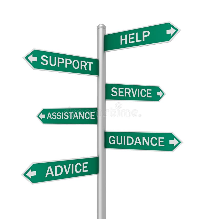 Help Support Signs Concept 3d Illustration Stock Illustration ...