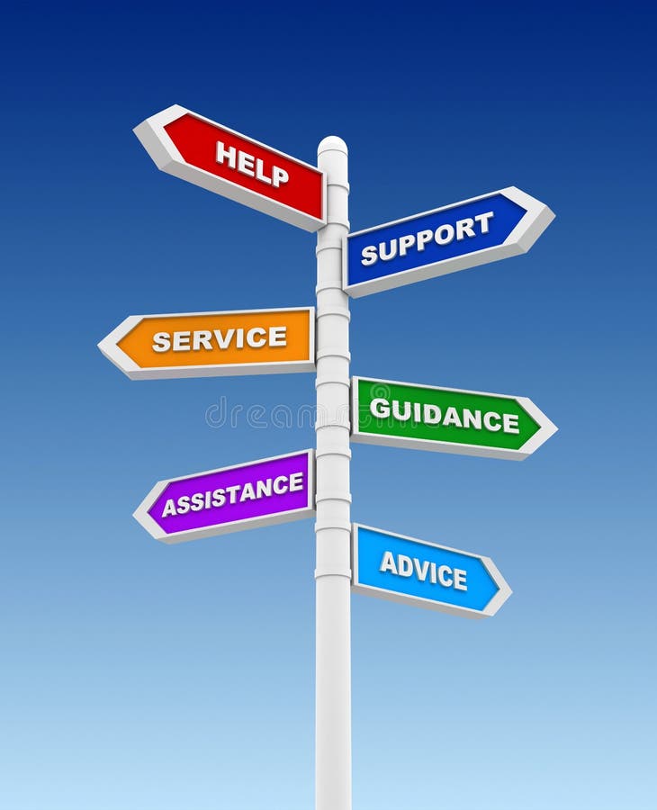 Help and Support Signs 3d Illustration Stock Illustration ...