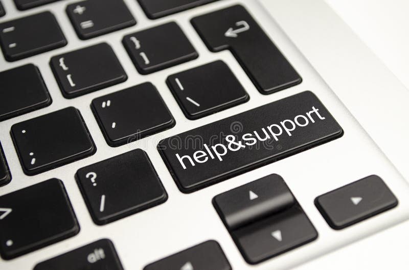 Help and Support Words on Laptop Keyboard. Help Concept Stock Photo ...