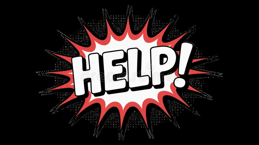 Help Text Appearing in a Comic Style Speech Bubble with Transparent ...