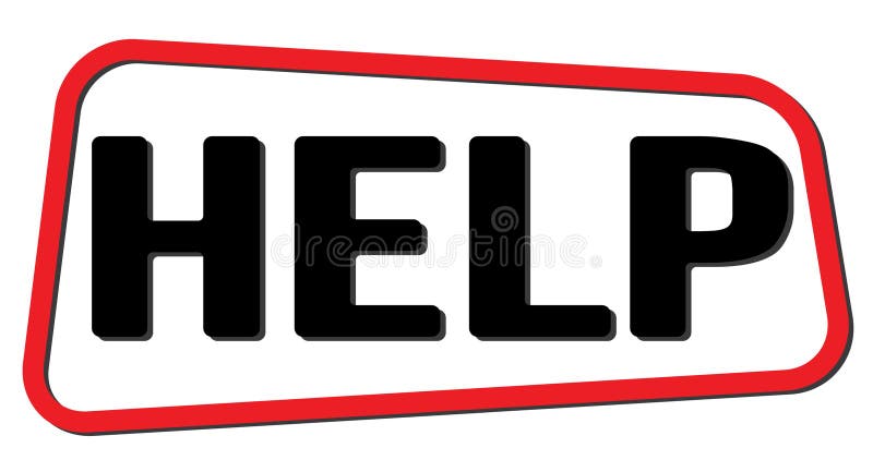 HELP Text on Red-black Trapeze Stamp Sign Stock Illustration ...
