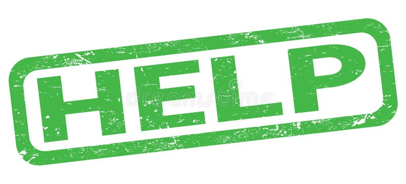 HELP Text Written on Green Rectangle Stamp Stock Illustration ...