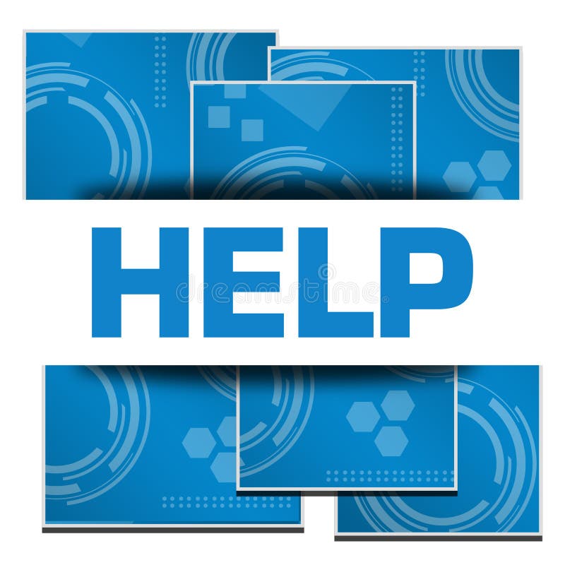 Help Blue Business Symbols Circular Stock Illustration - Illustration ...