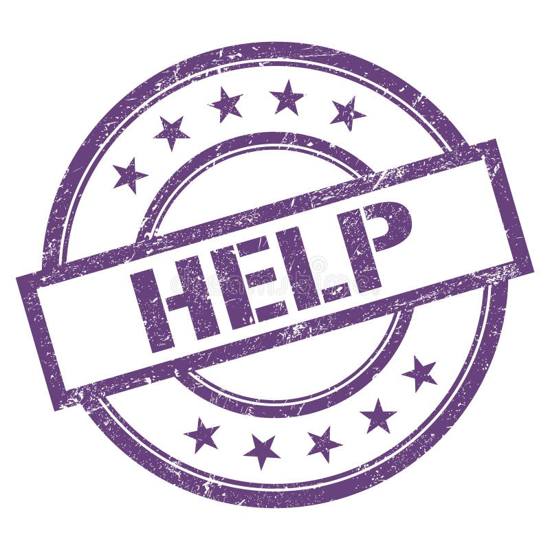 HELP Text Written on Purple Violet Vintage Stamp Stock Illustration ...