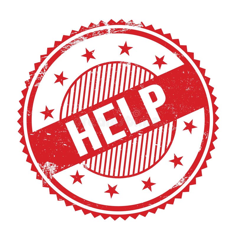HELP Text Written on Red Grungy Round Stamp Stock Illustration ...