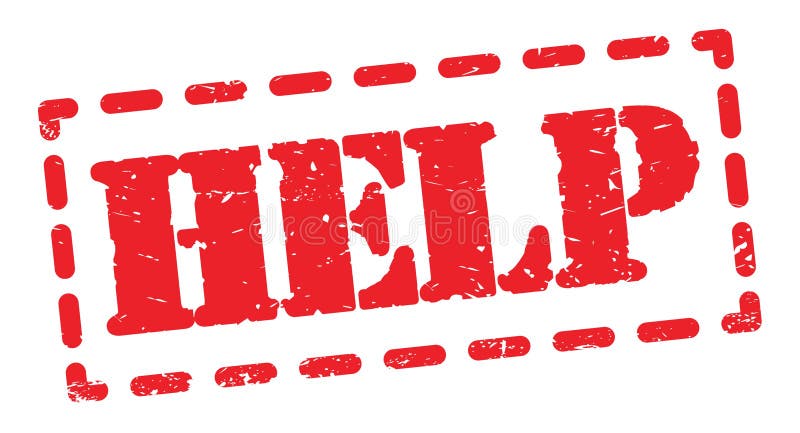 HELP Text Written on Red Stamp Sign Stock Illustration - Illustration ...