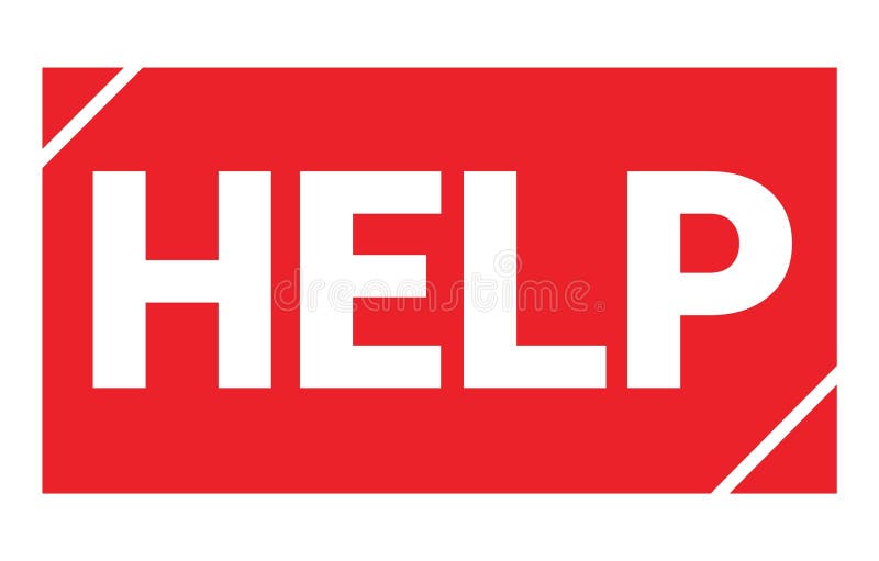HELP Text Written on Red Stamp Sign Stock Illustration - Illustration ...