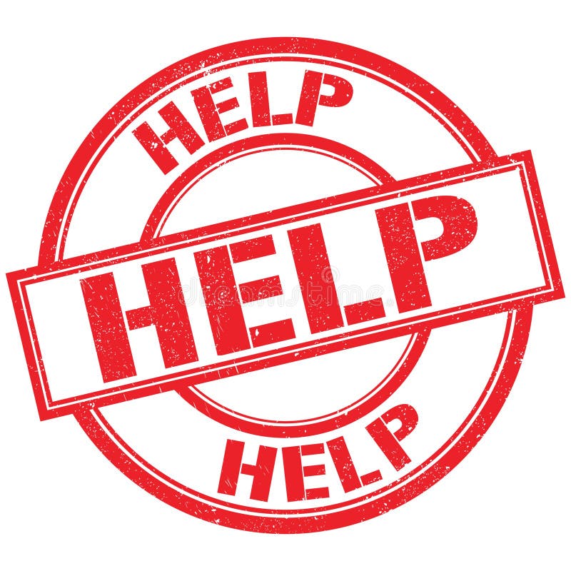 HELP Text Written on Red Stamp Sign Stock Illustration - Illustration ...