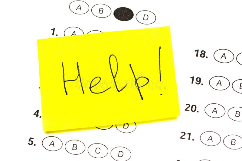 Help is a Text Written on Standardized Quiz or Test Score Stock Image ...