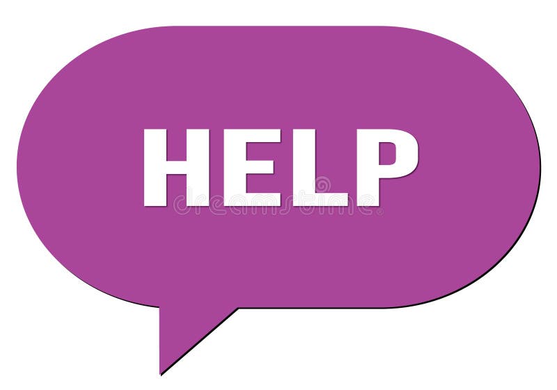 HELP Text Written in a Violet Speech Bubble Stock Illustration ...