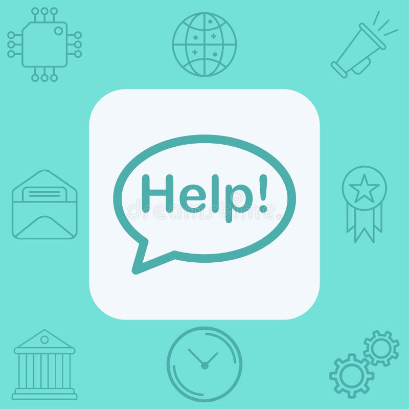 Help Vector Icon Sign Symbol Stock Vector - Illustration of business ...